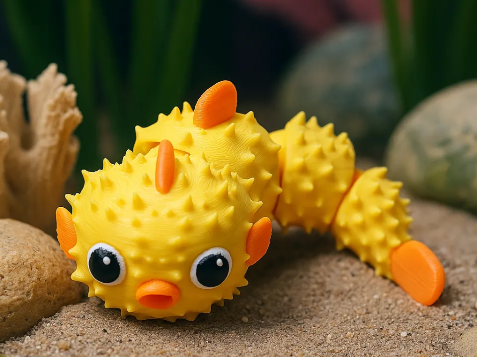 Articulated Puffer Fish - Cute Fidget Toy - Free 3D Print Model ...