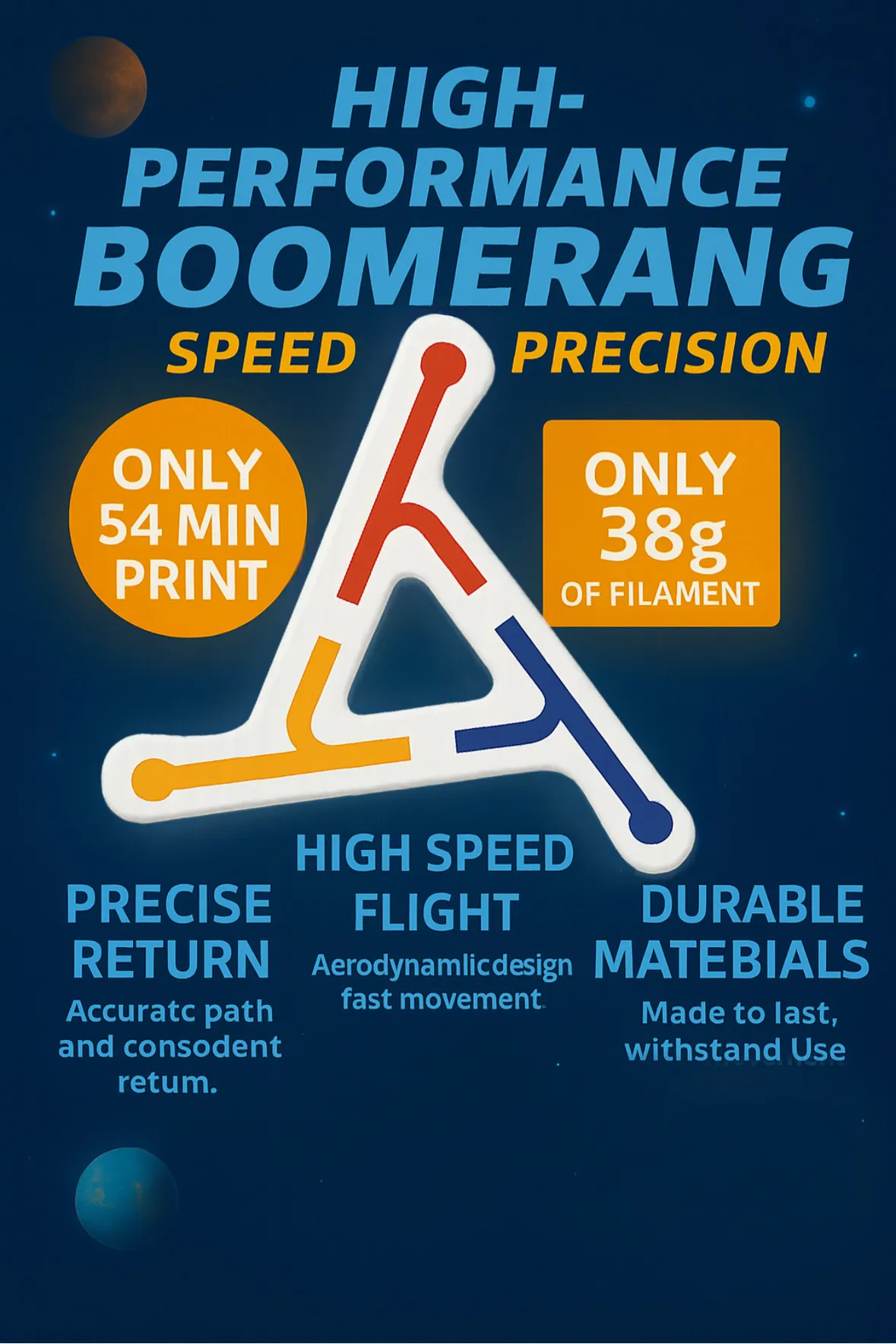 BOOMERANG HIGH-PERFORMANCE - Free 3D Print Model - MakerWorld