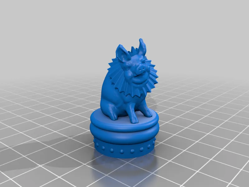 Pig themed Chess pieces Remixed by Haap MakerWorld: Download Free 3D Models