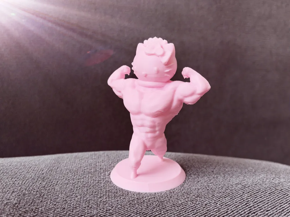 Funny Muscular Hello Kitty, a Hello Kitty with muscles, funny model ...