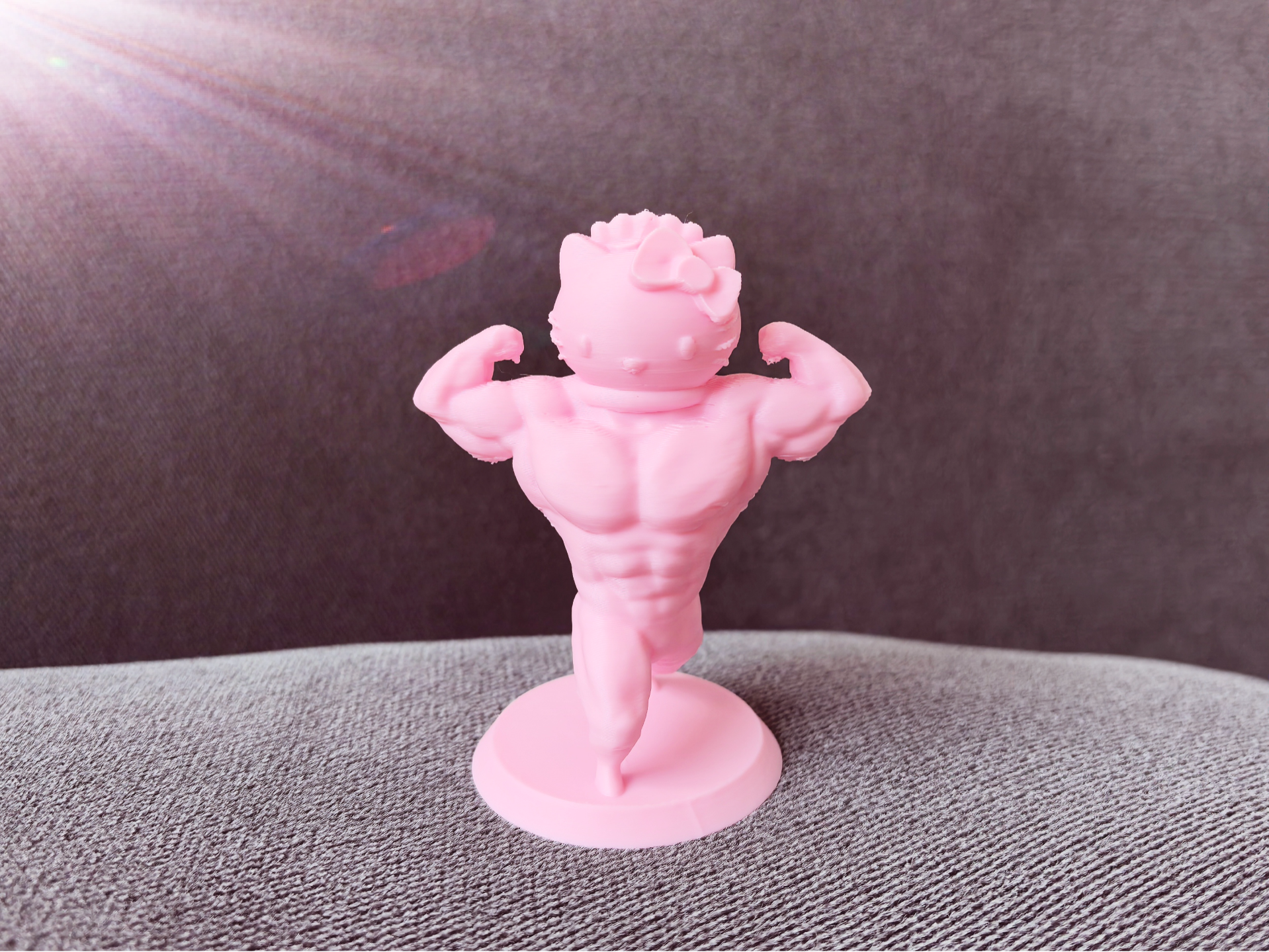 Funny Muscular Hello Kitty, a Hello Kitty with muscles, funny model ...