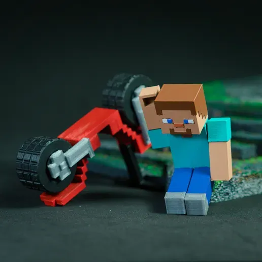 Minecraft Steve y su scooter by Mango MakerWorld: Download Free 3D Models