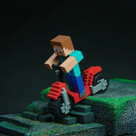 Minecraft Steve y su scooter by Mango MakerWorld: Download Free 3D Models