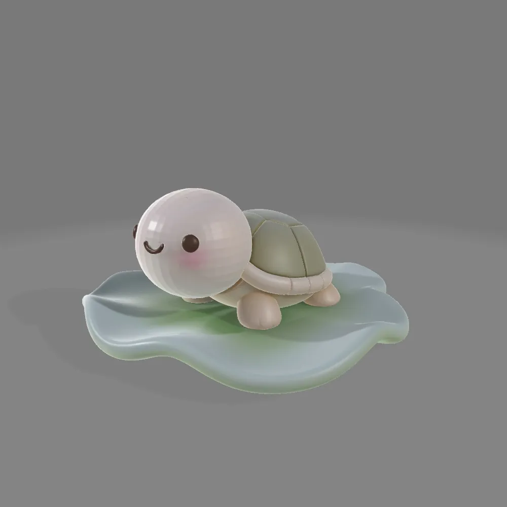 Minimalist Baby Turtle on Lily Pad – Cute 3D Print by Craftitect ...