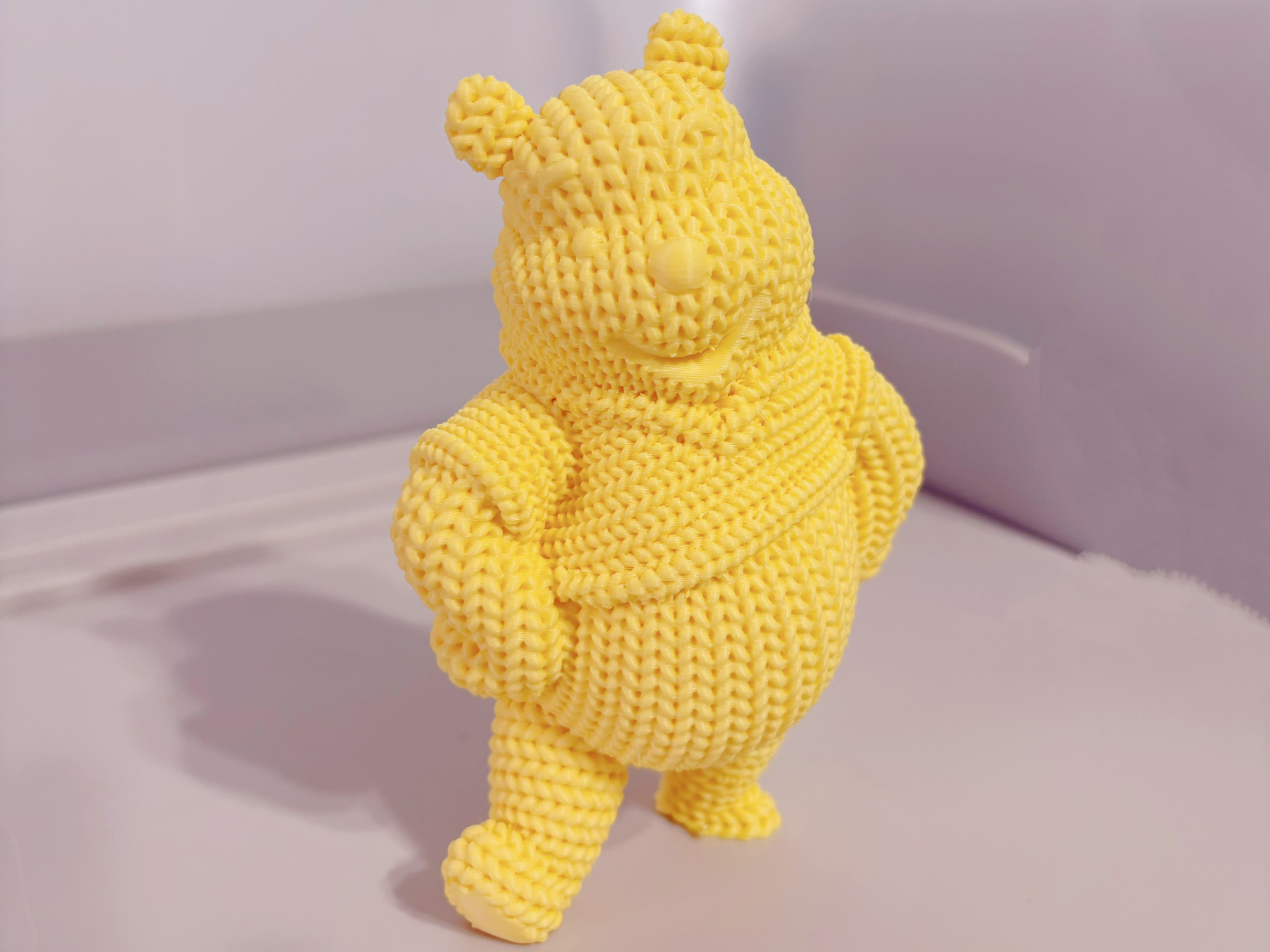 Knitted Winnie the Pooh by cecily MakerWorld: Download Free 3D Models