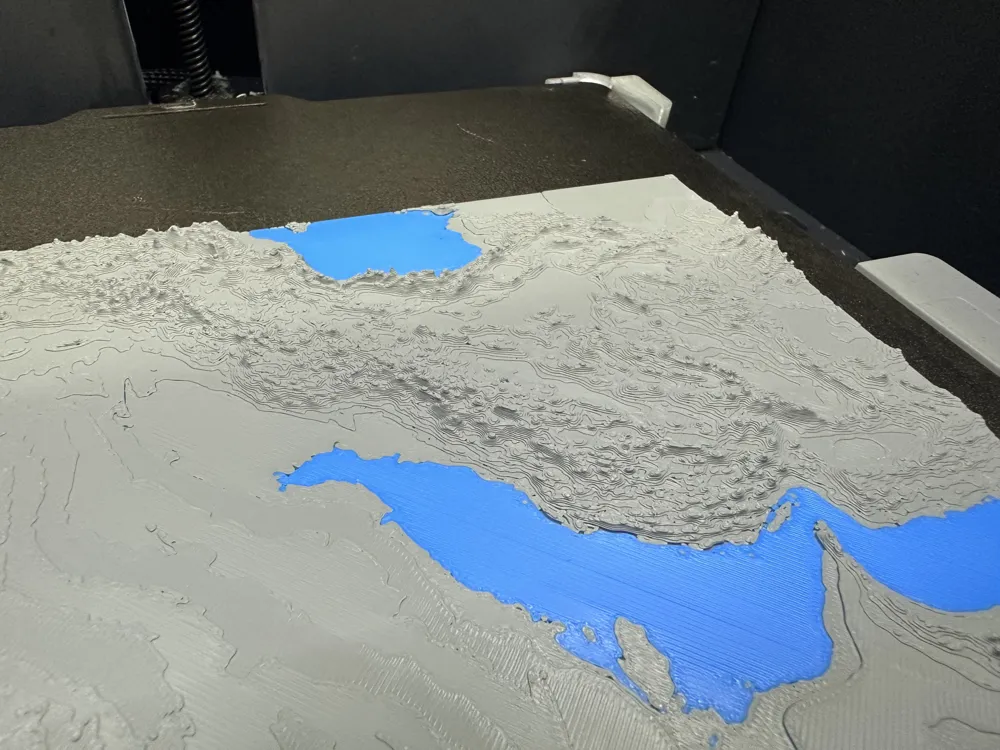 3D map of parts of the Middle East (height scaled up 20 times) by Miao ...