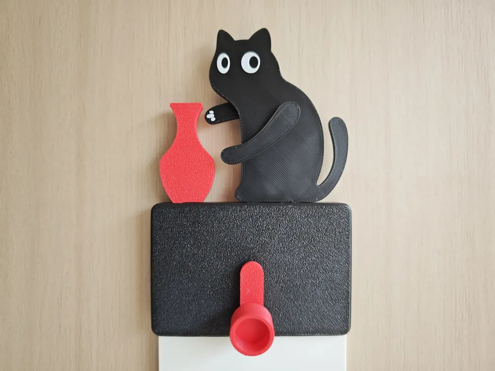 Mischievous Cat Knocking Over Vase - Free 3D Print Model - MakerWorld