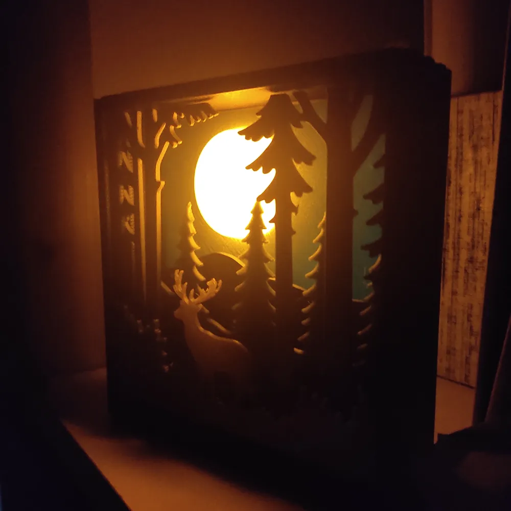 Forest shadow box diorama by nadapapa MakerWorld: Download Free 3D Models