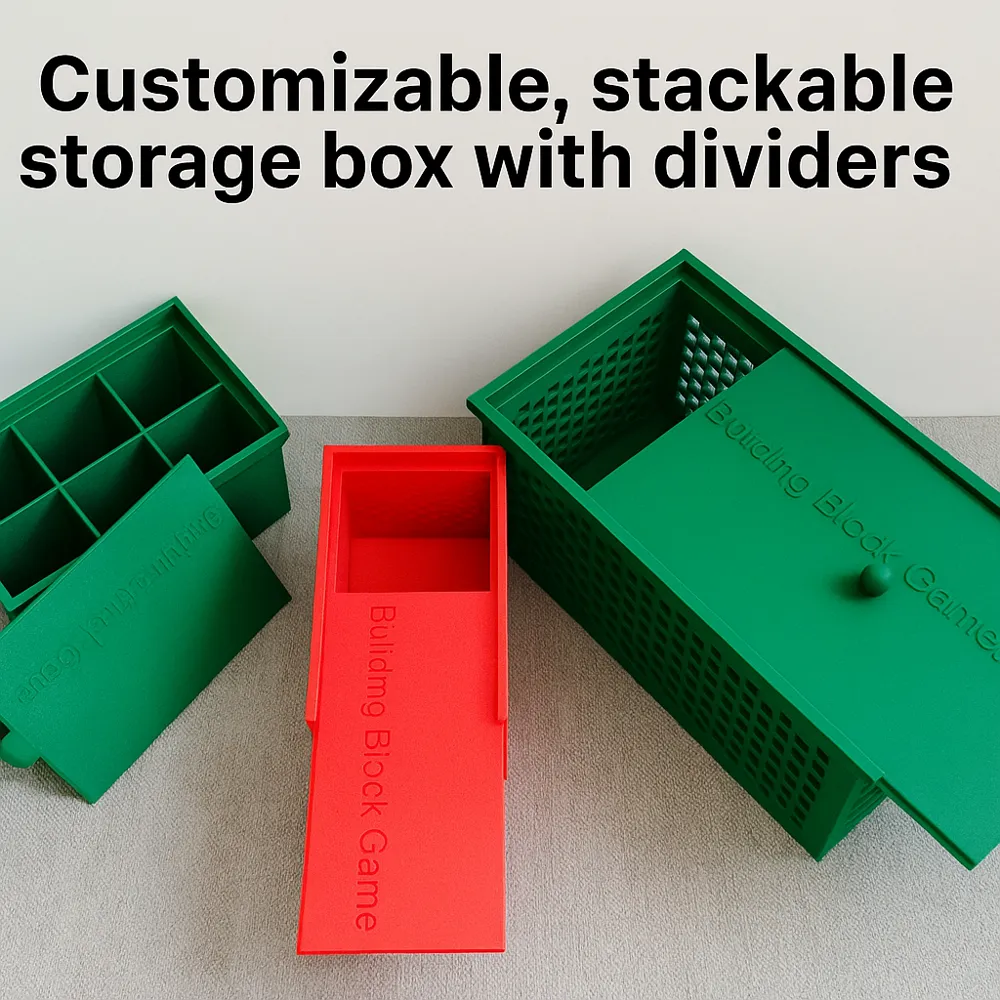 Customizable, stackable storage box with dividers - Free 3D Print Model ...