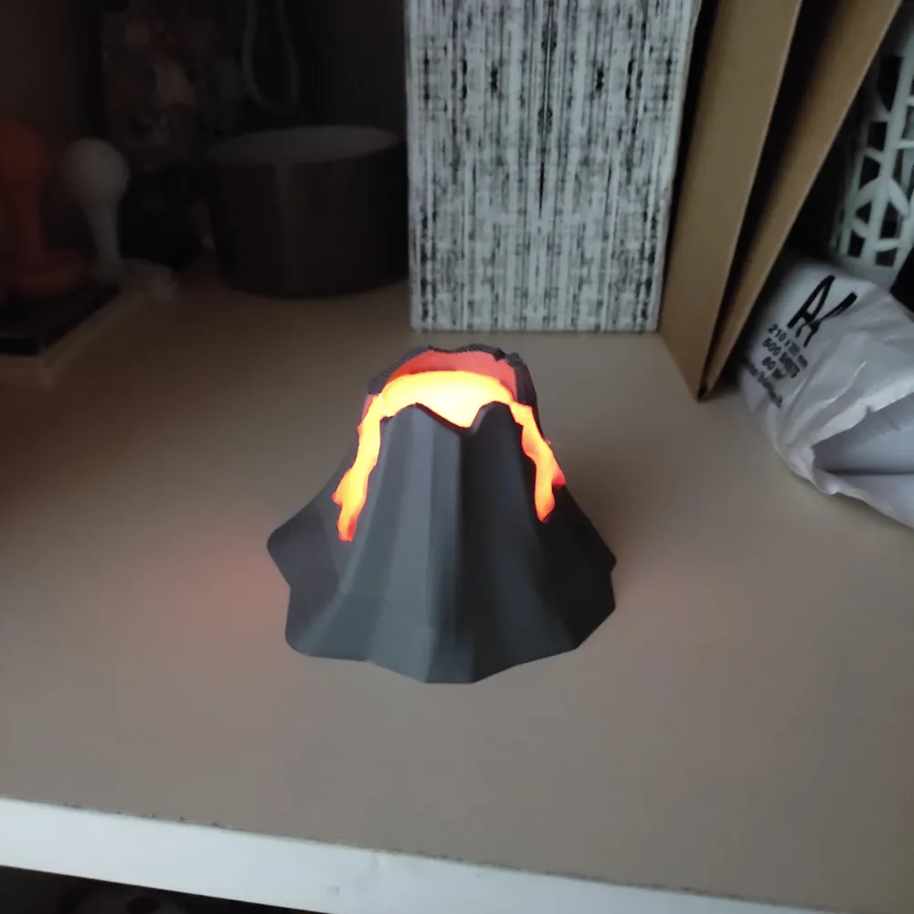 Erupting volcano diorama with glowing lava by nadapapa MakerWorld ...