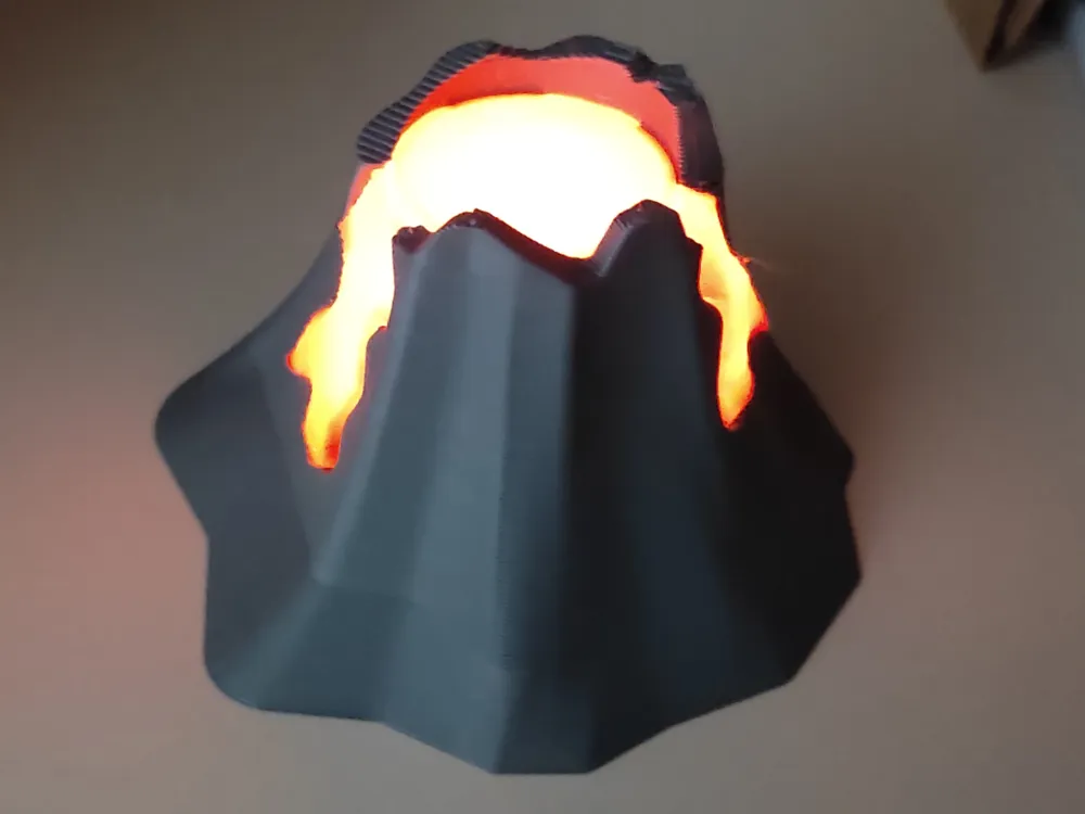 Erupting volcano diorama with glowing lava by nadapapa MakerWorld ...