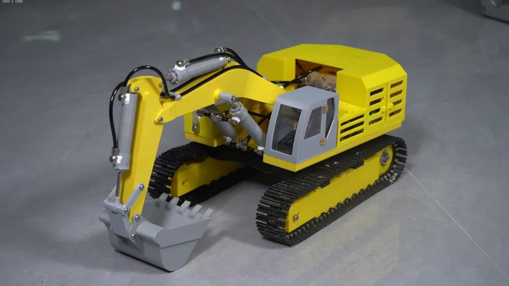 Remote Control Hydraulic Excavator, Excavator Model, 3D Printed by ...