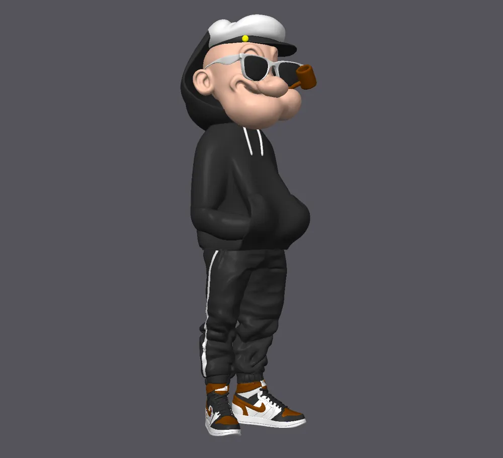 Urban Vibes Popeye Blacked Out Drip Sailor Swagger by Ryan MakerWorld ...