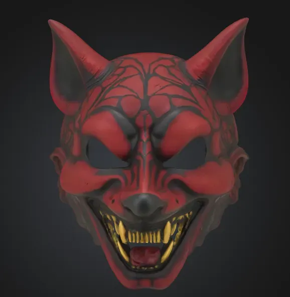 Demon Fox Oni Mask – Grin of the Underworld by Broederbenny MakerWorld ...