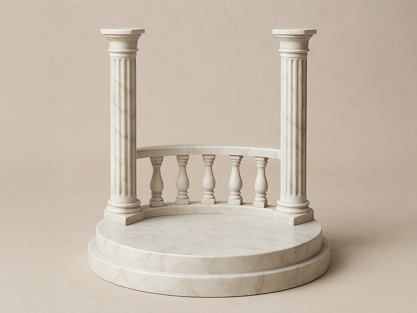 Crescent White Pedestal by joan MakerWorld: Download Free 3D Models