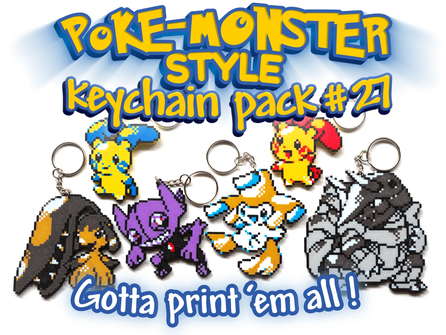 Poke-monster Keychain Pack #29 - Dialga, Palkia by Powerpill.prints ...