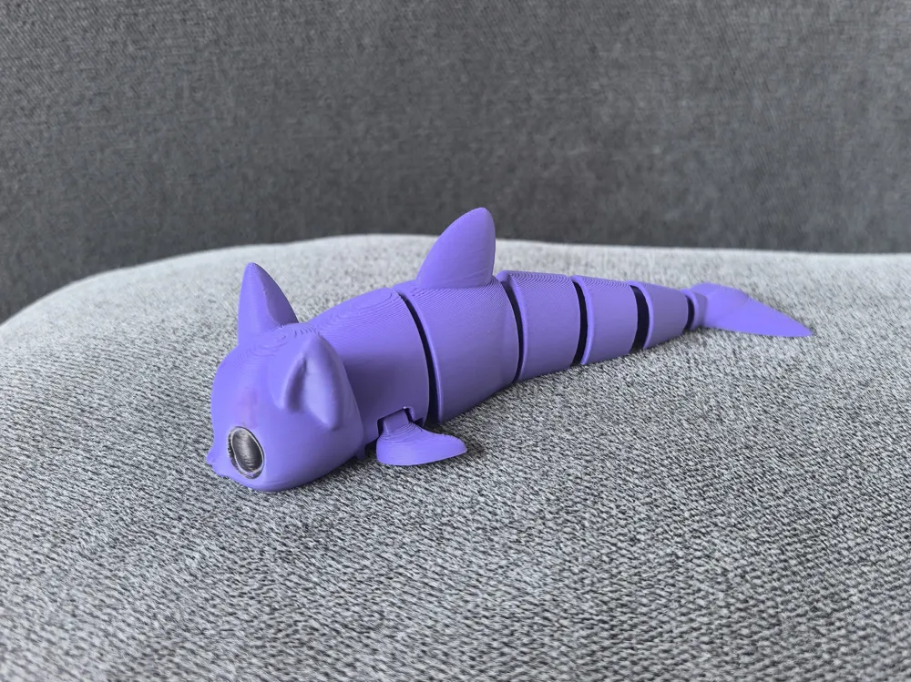 Articulated Shark Cat Fidget Toy Playful Shark Cat Figure Print in ...