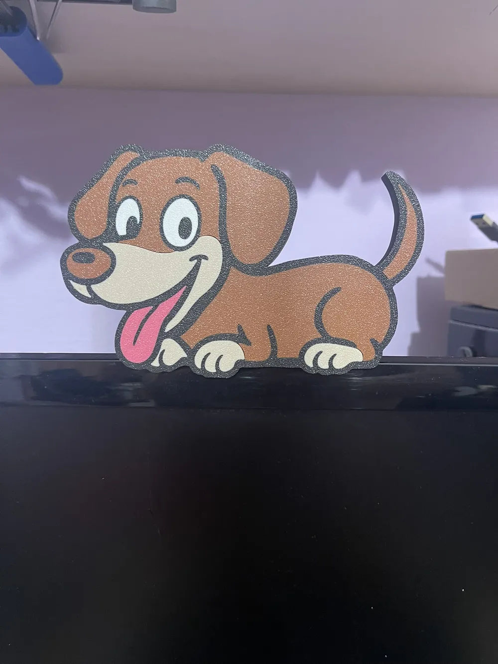 Cartoon Dachshund Monitor Buddy - Free 3D Print Model - MakerWorld