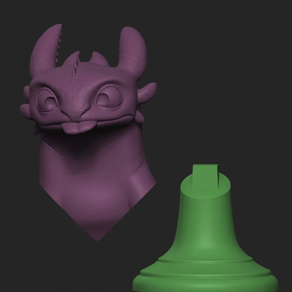 Toothless Night Fury – Playful Bust STL - Free 3D Print Model - MakerWorld