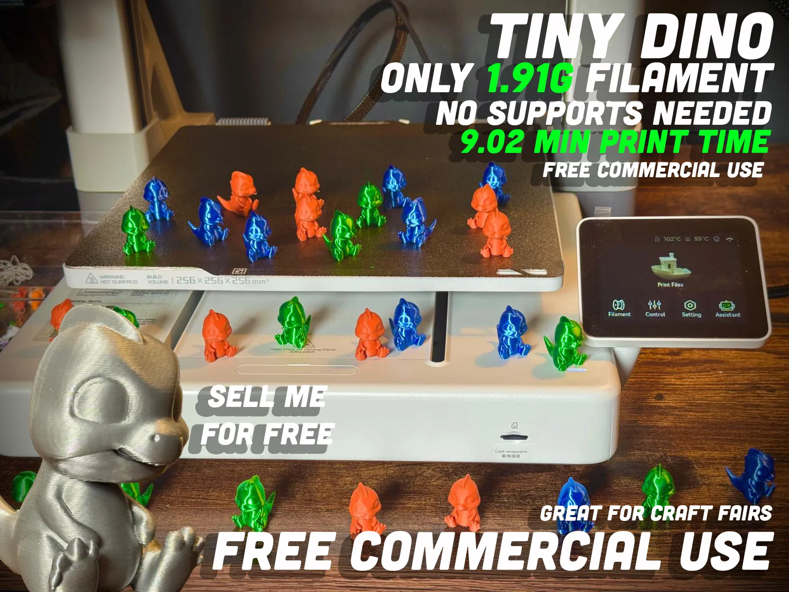 Tiny T-Rex – The Cutest - Fast EASY DINO - Quick - Free 3D Print Model ...