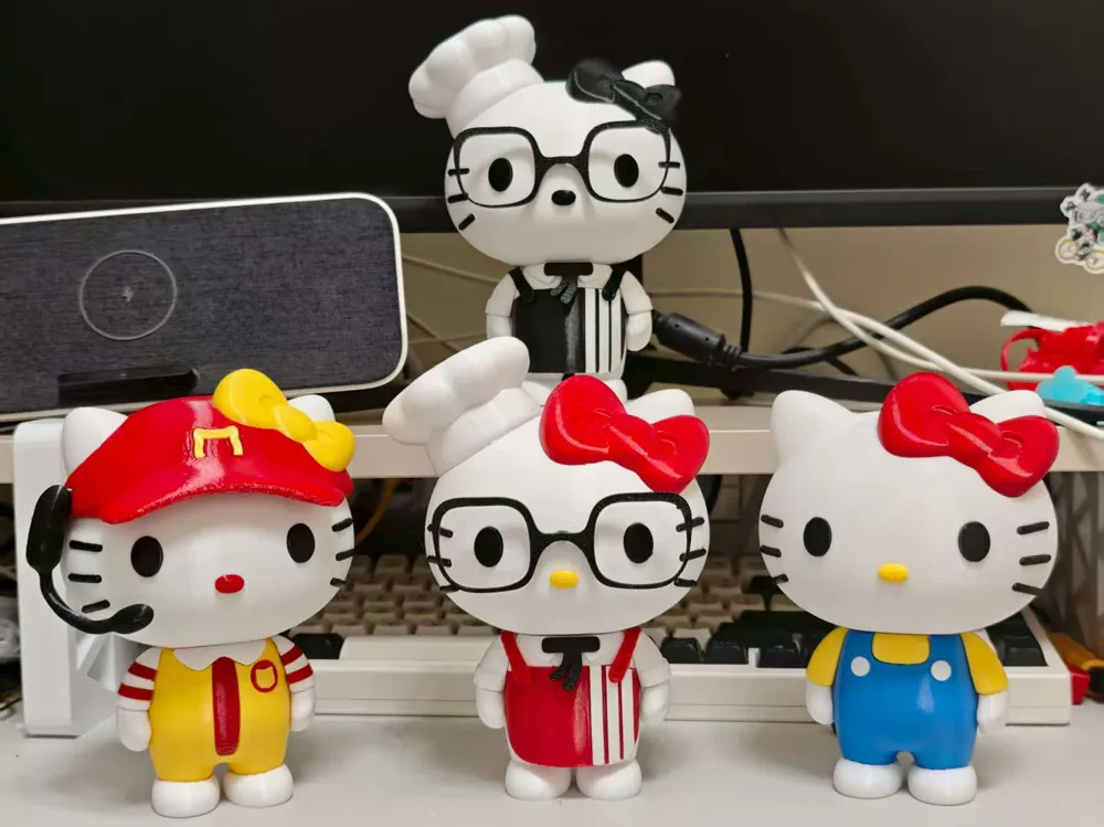 Hello Kitty Colonel KT 15cm Single-Color Parts NO AMS by 小浅谷 MakerWorld: Download Free 3D Models