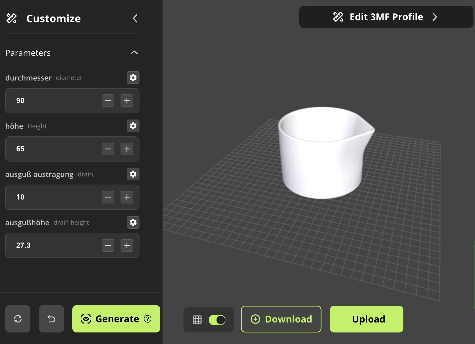 Customizable Pouring Cup with Spout – Fusion 360 - Free 3D Print Model ...
