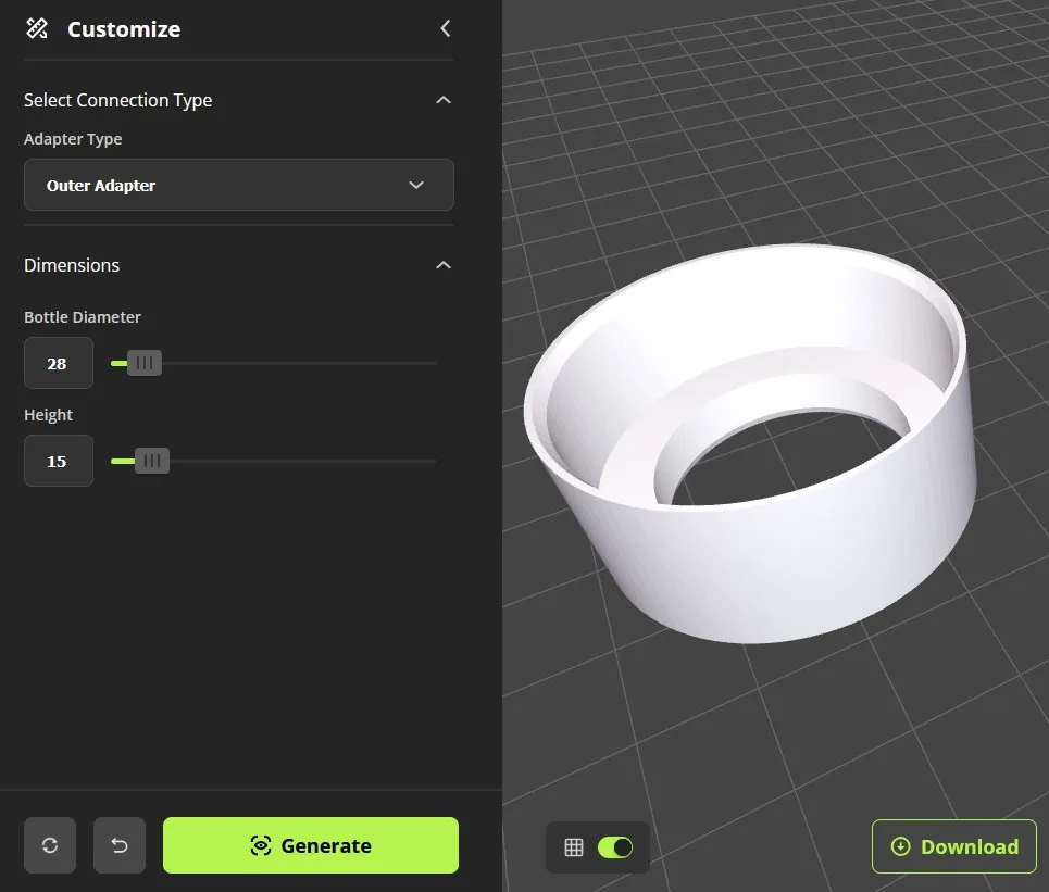 TiltSeal - Adapter Customizer by 💡 DJX 💡 MakerWorld: Download Free 3D Models