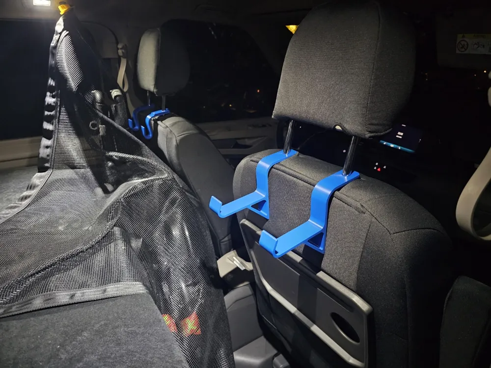 Car Headrest Hook: Notebook, Laptop, PC Holder - Free 3D Print Model ...