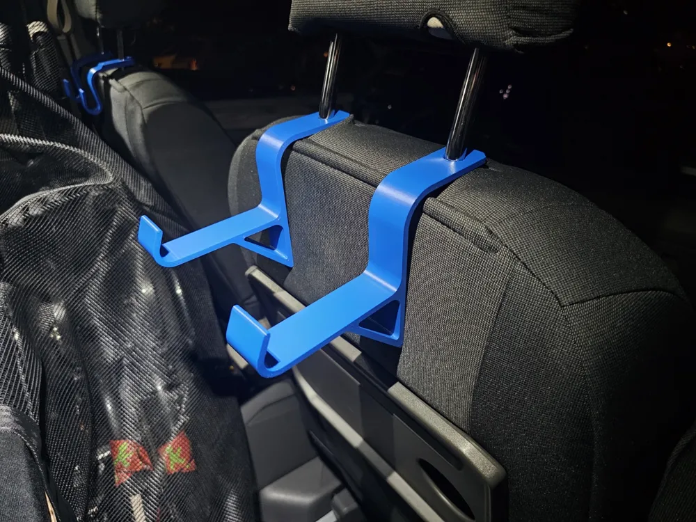 Car Headrest Hook: Notebook, Laptop, PC Holder - Free 3D Print Model ...