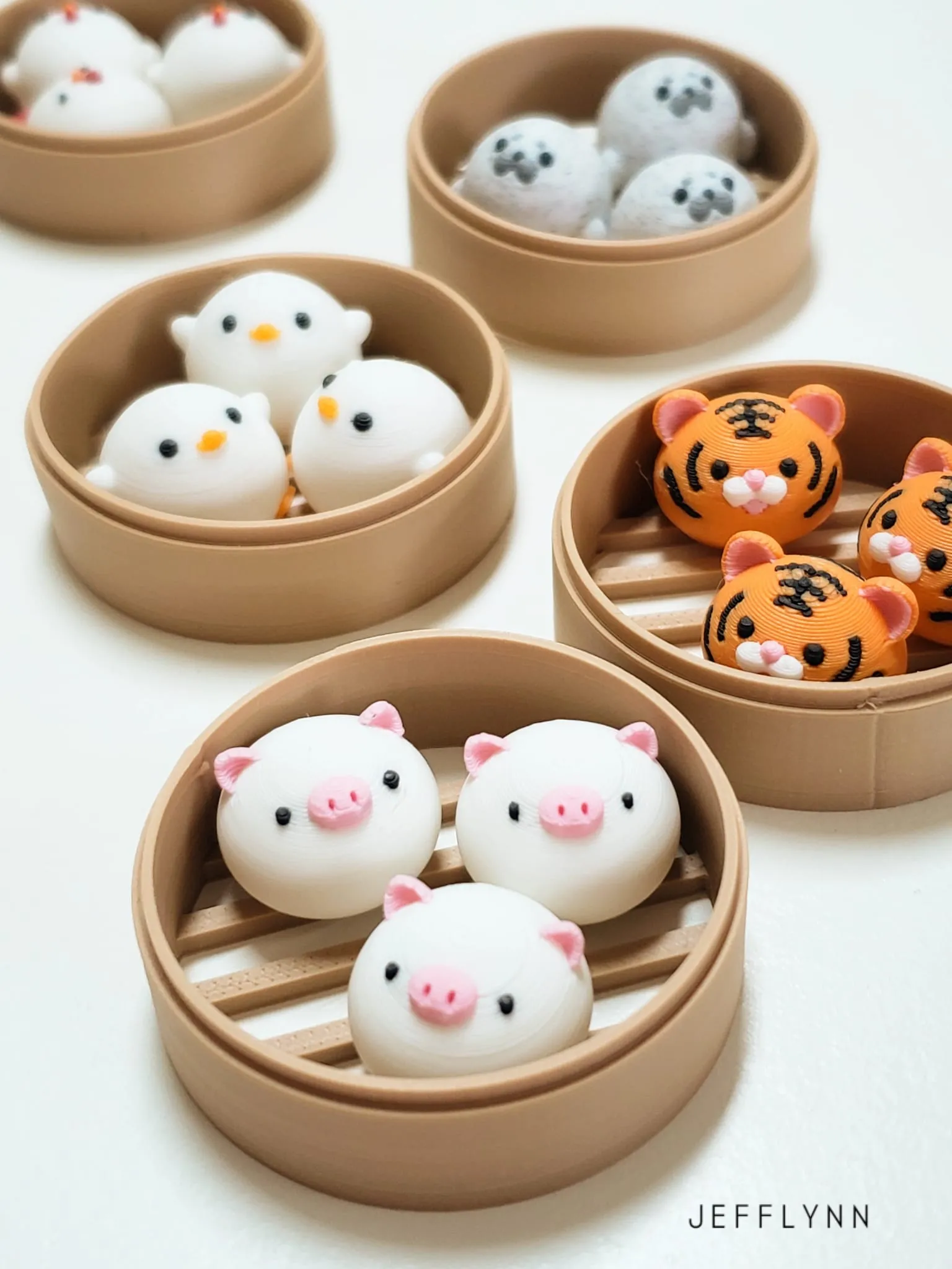 Jigglypuff Pokemon Bun Fidget Keychain (Dim Sum) - Free 3D Print Model ...