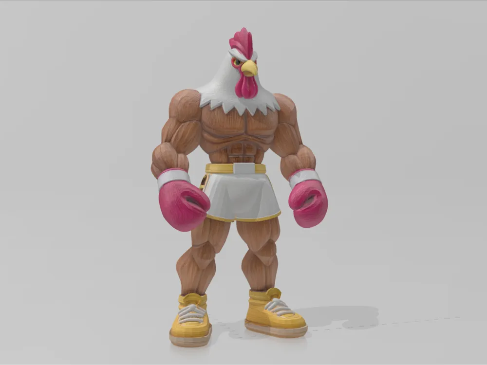 Rooster Boxing Champion - Free 3D Print Model - MakerWorld