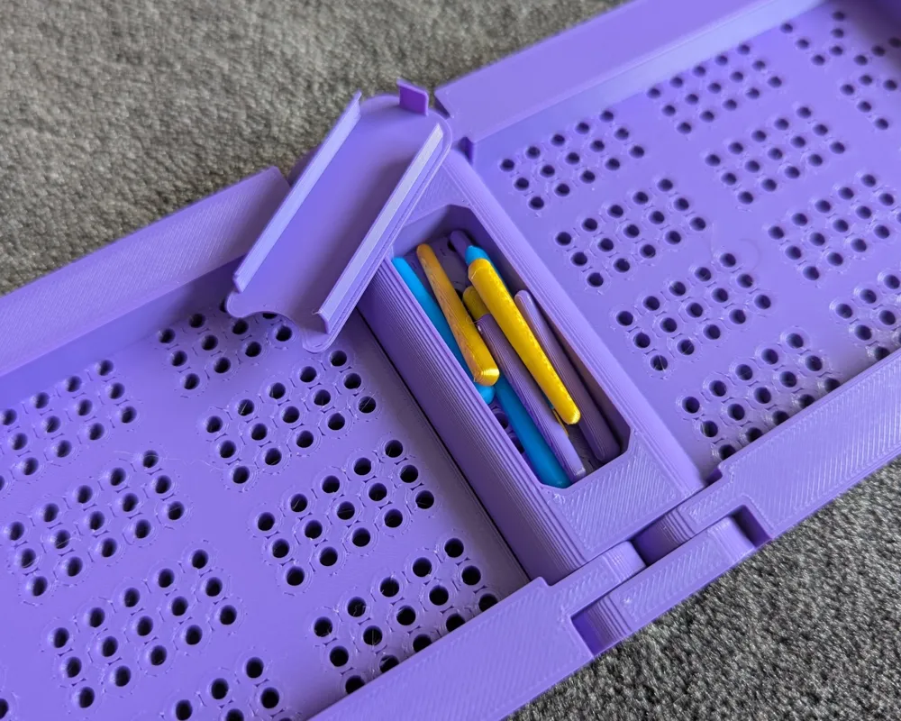 Pegs and storage cap for folding cribbage board - Free 3D Print Model ...
