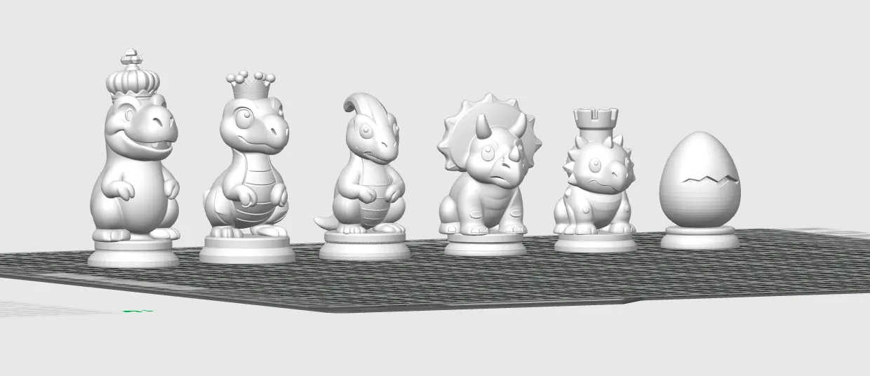 Dino Chess(Q_Craft) - Free 3D Print Model - MakerWorld