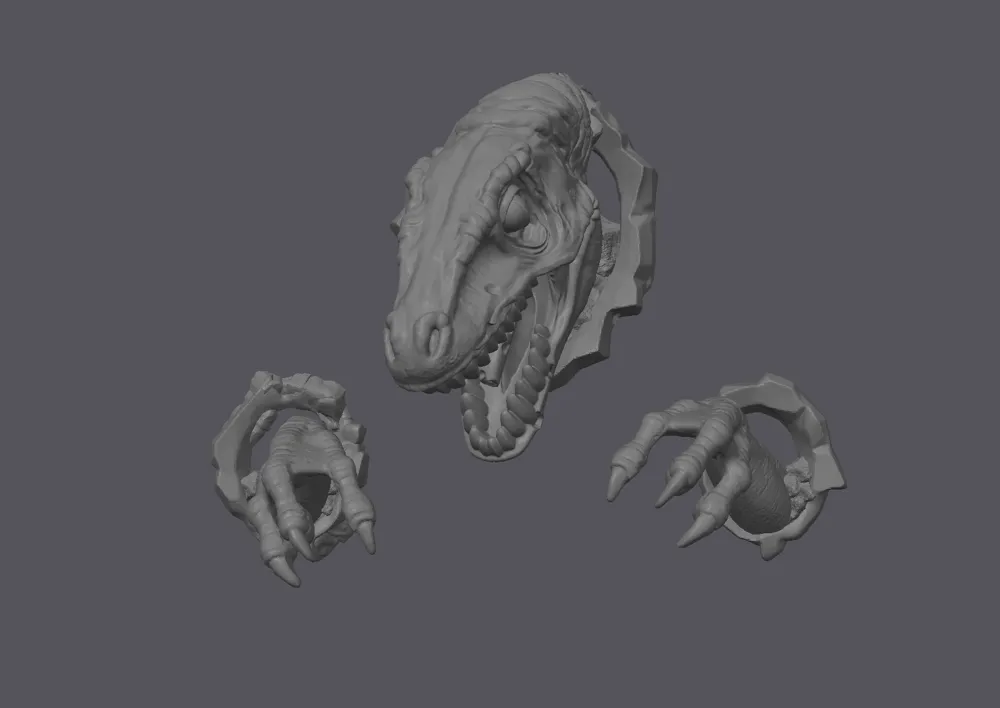 Zombified Velociraptor Wall Mount Dino Horror by Ryan MakerWorld ...