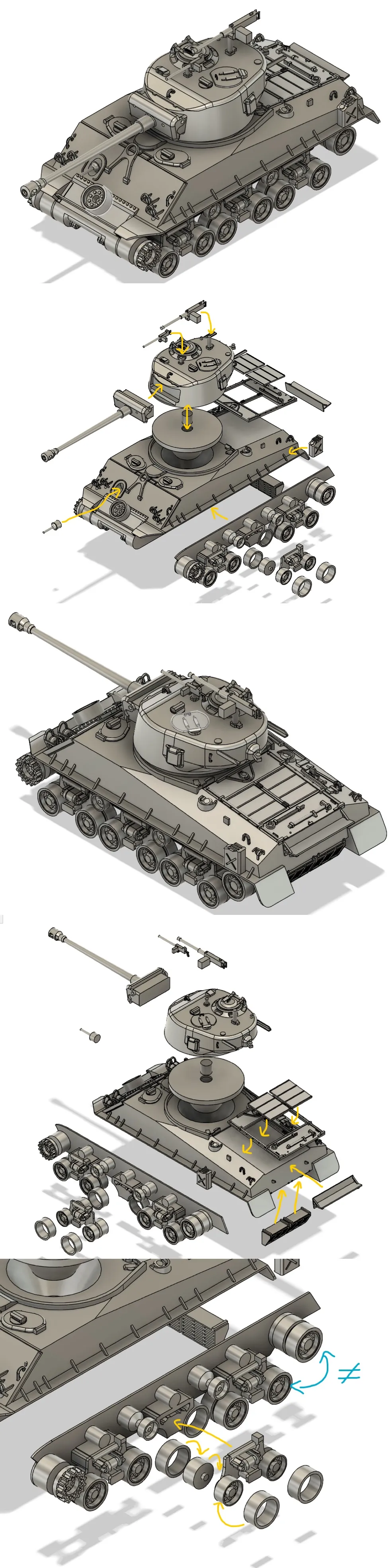 M4A3E8 Sherman FURY Medium Tank USA 1:35 Scale - Free 3D Print Model ...