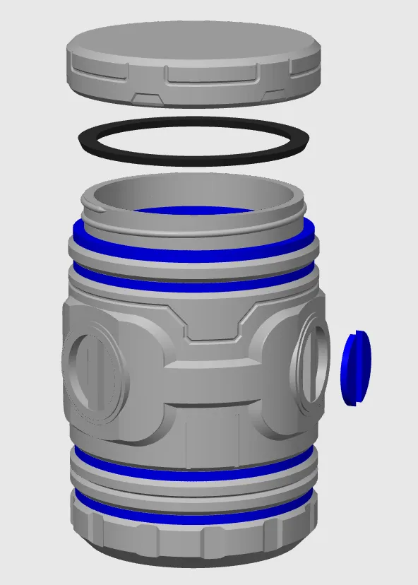 Sci-Fi Reactor Core Storage Container w/ TPU Seal - Free 3D Print Model ...