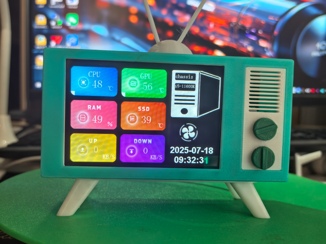 3.5-inch Computer Sub-Screen Mini TV Remixed by Benben MakerWorld ...