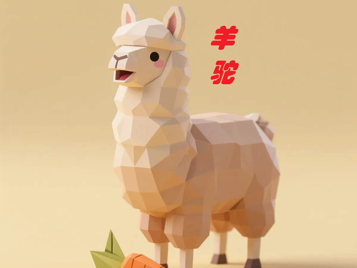 Adorable Alpaca Voxel Origami Style Animal - Free 3D Print Model ...