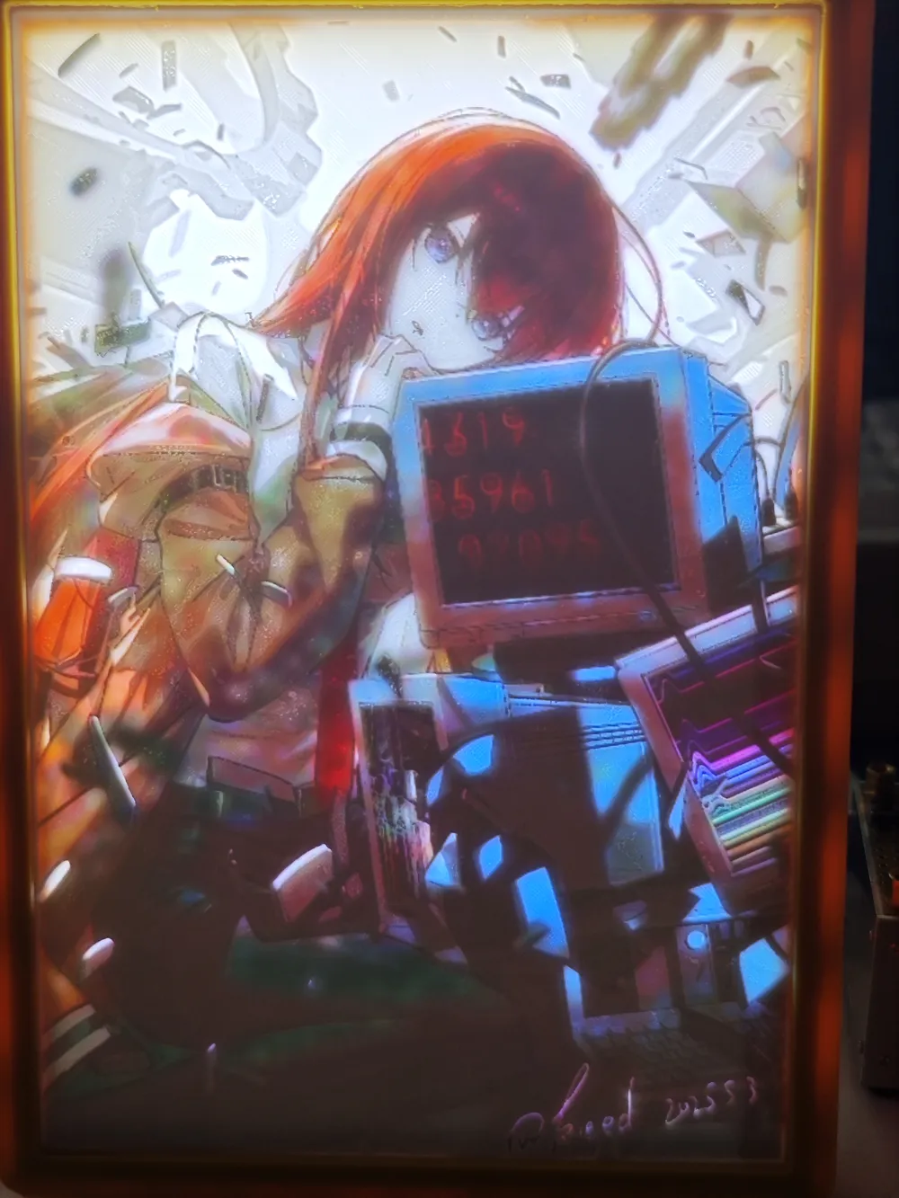 Steins;Gate - Kurisu Makise - Leaning on IBM 5100 - Color Lithophane ...