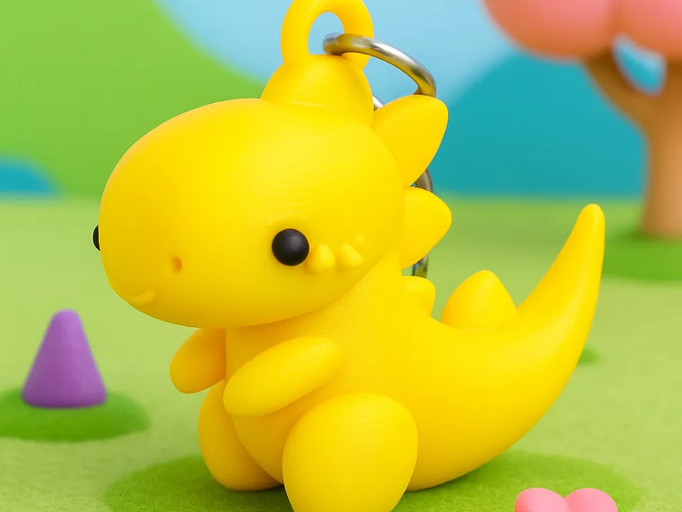 Cute Dino Keychain – 3D Printed with Keyring Hole by BROSCO STUDIO ...