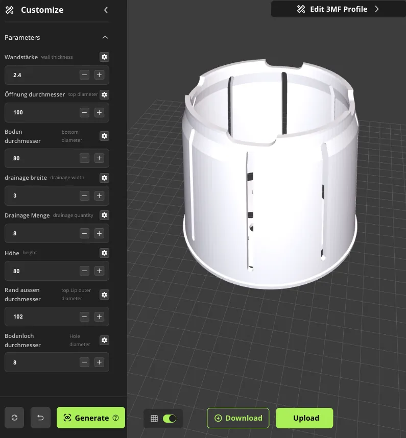 Parametric Liner Pot Generator for your Plants - Free 3D Print Model ...