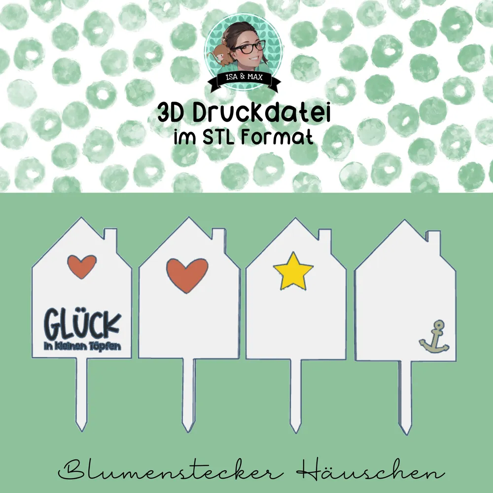Little House Flower Stecker - Free 3D Print Model - MakerWorld