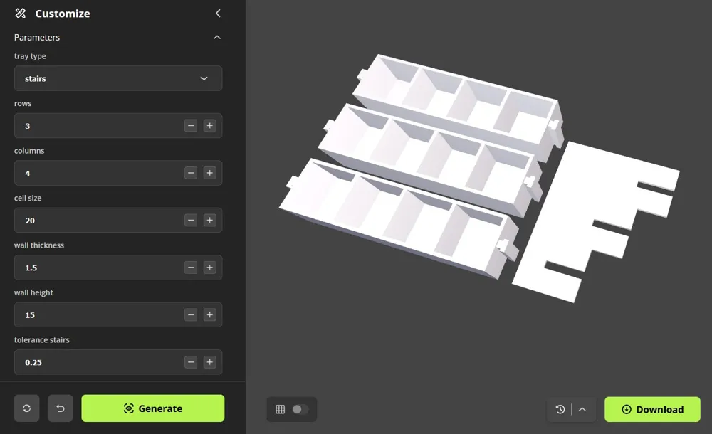 My Tray - Modular Tray Generator - Flat / Stairs by 💡 DJX 💡 MakerWorld ...