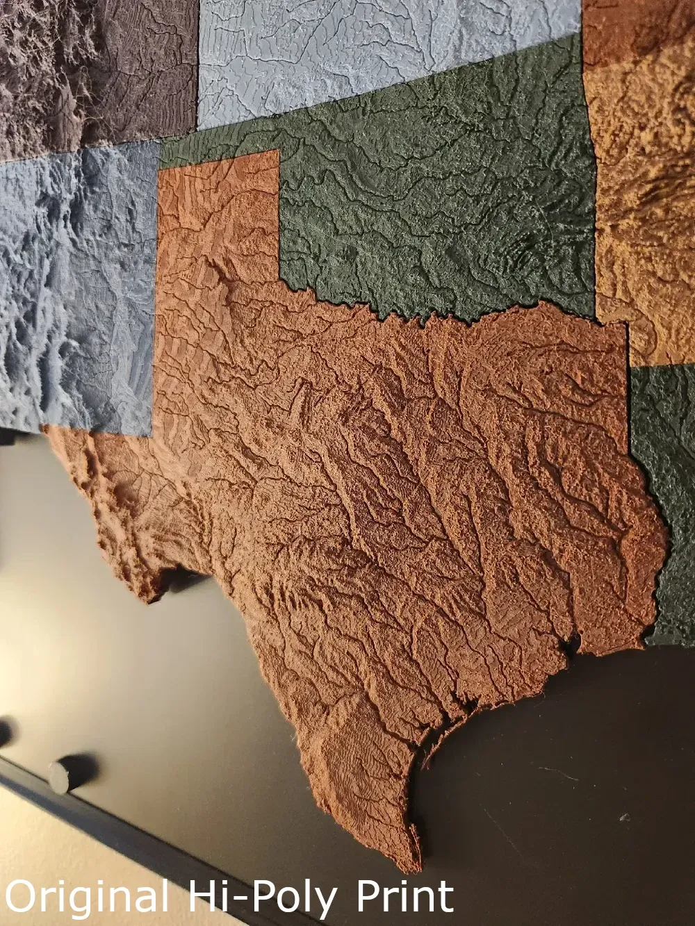 Texas, USA (TX) Low Poly Topographic Map Remixed by Anson Liu ...
