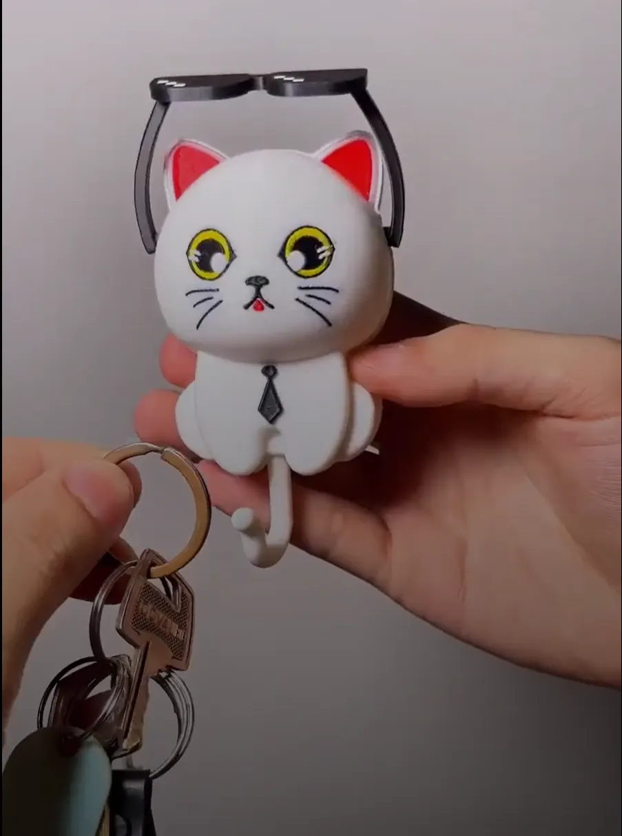 Cat Key holder with movable glasses by Mario MakerWorld: Download Free ...