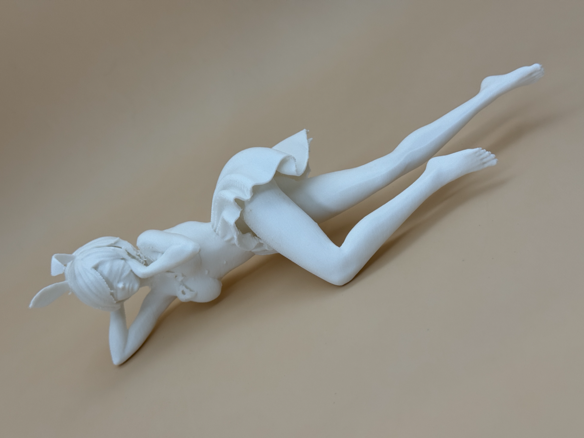 Reclining Bunny-Eared 2B Girl by 人类科学研究院 MakerWorld: Download Free 3D ...