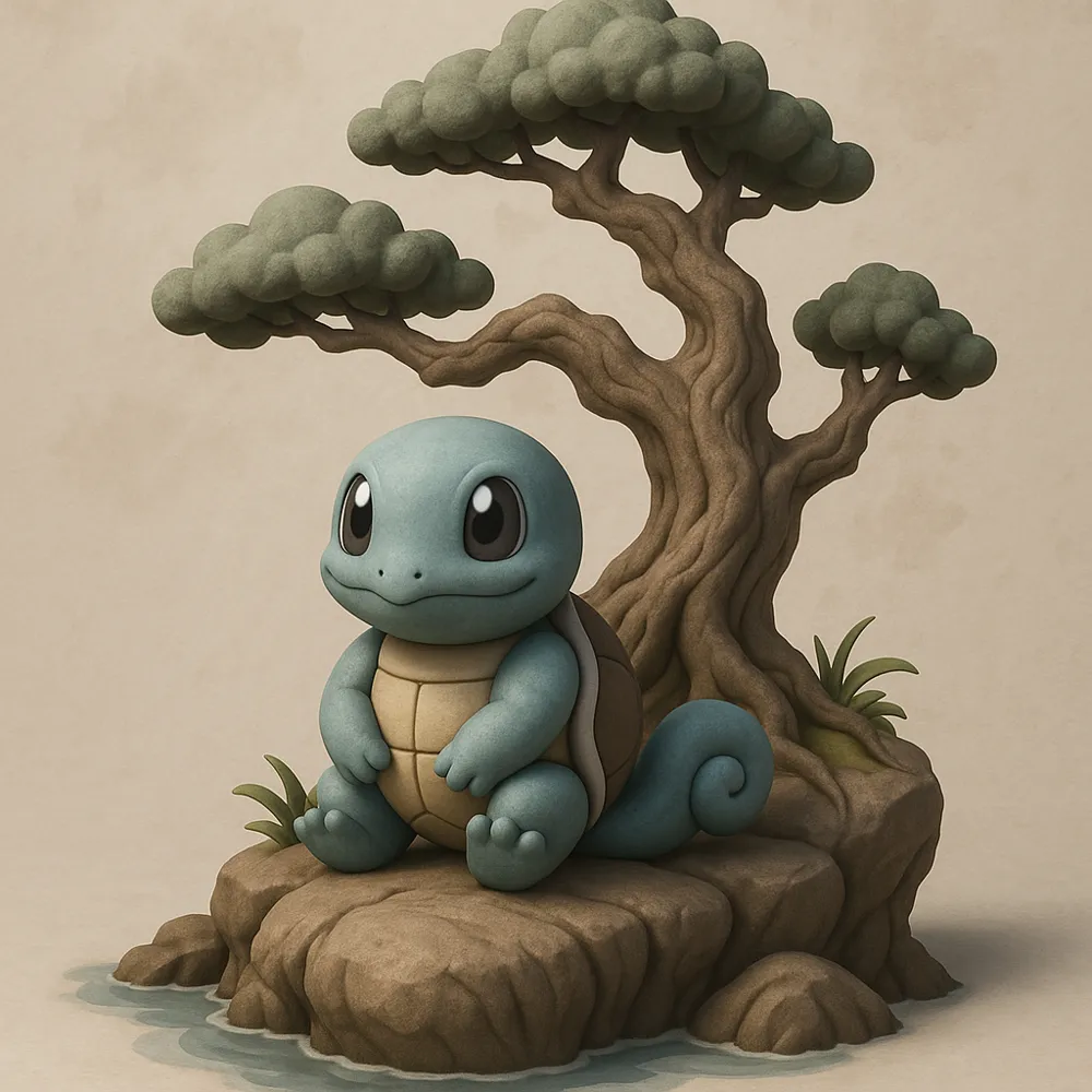 carapuce assis sous un arbre par Dislexic-Rr MakerWorld : Téléchargez ...