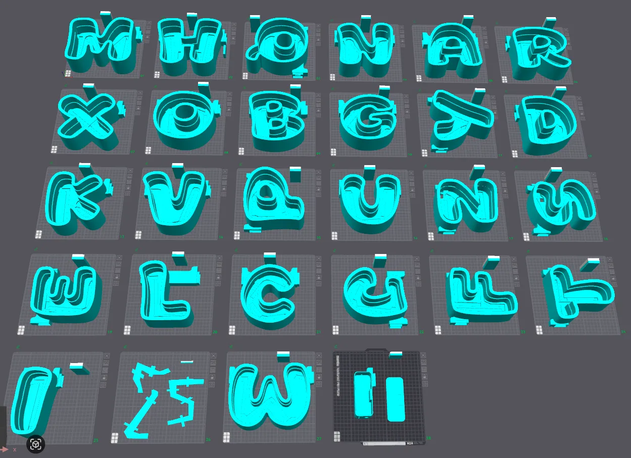 LED Letters A-Z Custom Name Lamp steckWLED - Free 3D Print Model ...