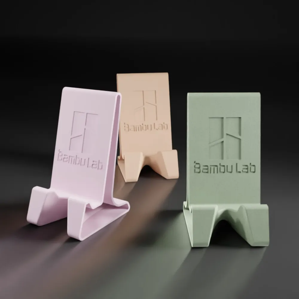 Phone holder / stand with Bambu Lab logo - Free 3D Print Model - MakerWorld