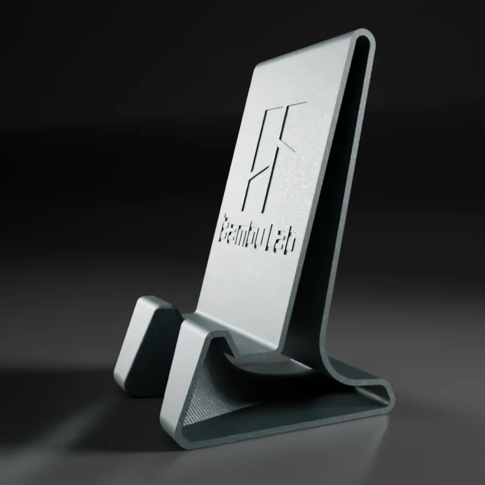 Phone holder / stand with Bambu Lab logo - Free 3D Print Model - MakerWorld